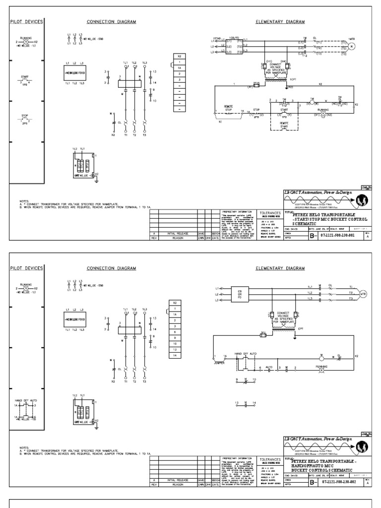 Connection Diagram Elementary Diagram Pilot Devices: (T2) (L2) (T1) (L1 ...