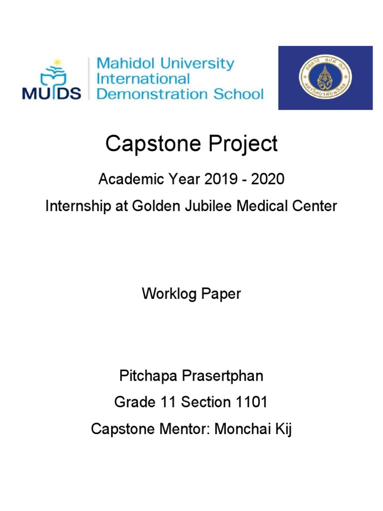 Capstone Project: Academic Year 2019 - 2020 Internship at Golden ...