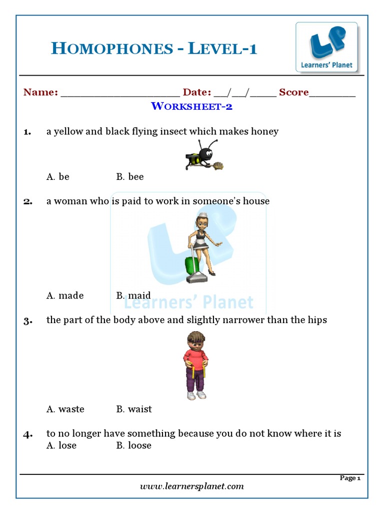 Distinguishing Homophones: A Worksheet on Commonly Confused Word Pairs ...