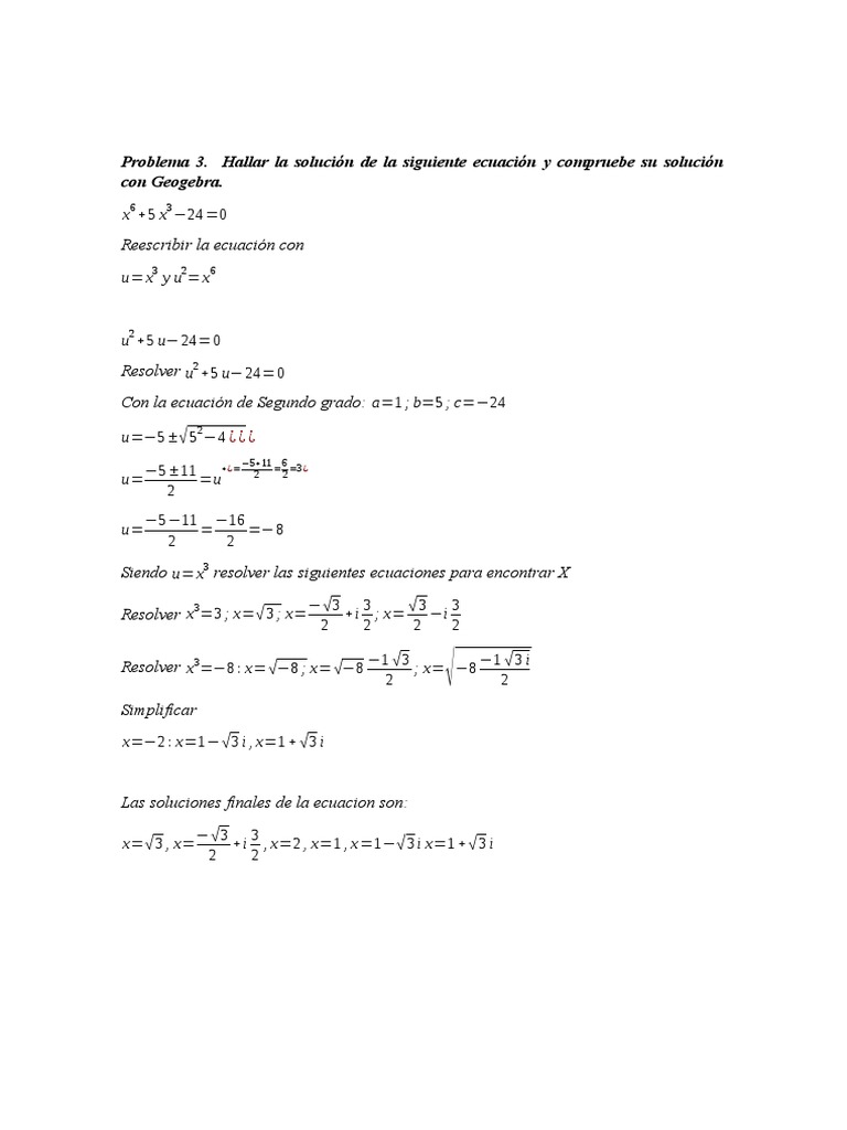 Algebra, Trigo y Geo Ejercicios 3,4,8, 9 y 10 | PDF | Ecuaciones | Álgebra