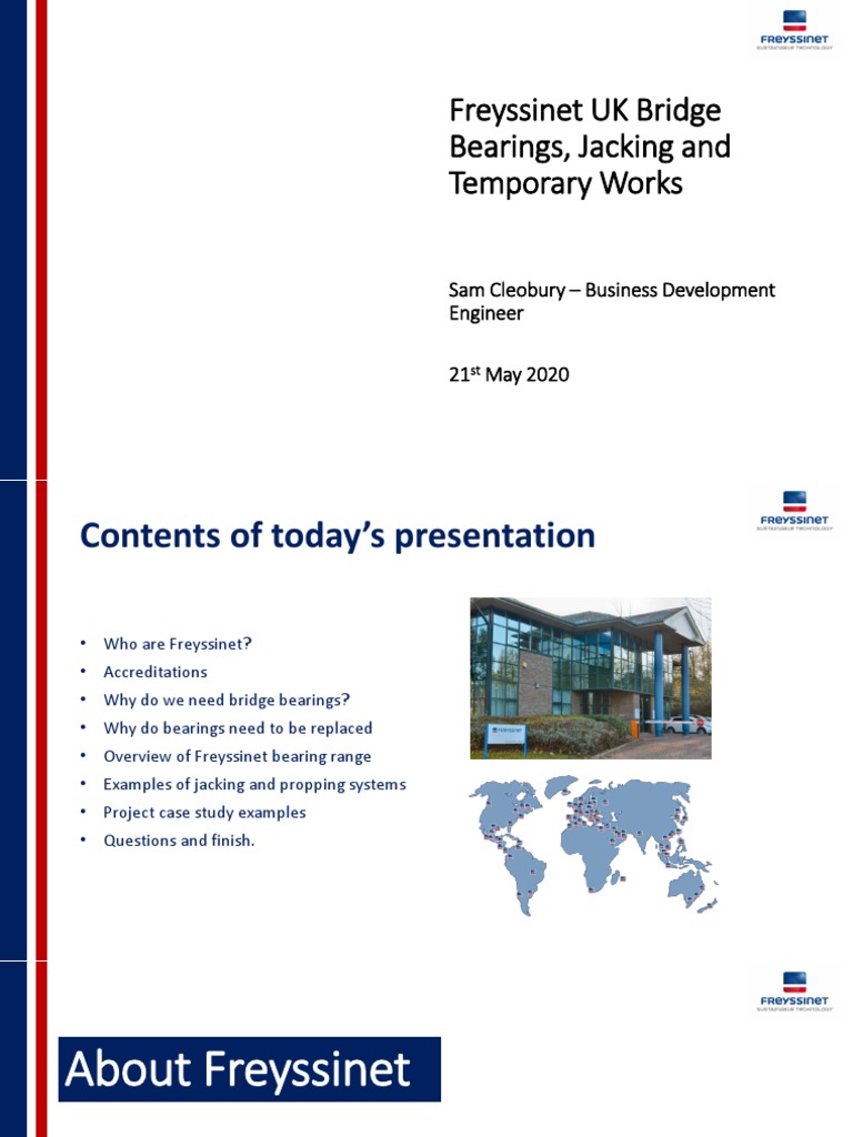 Freyssinet Bearings, Jacking and TW 2020.1 | PDF | Bearing (Mechanical) | Bridge