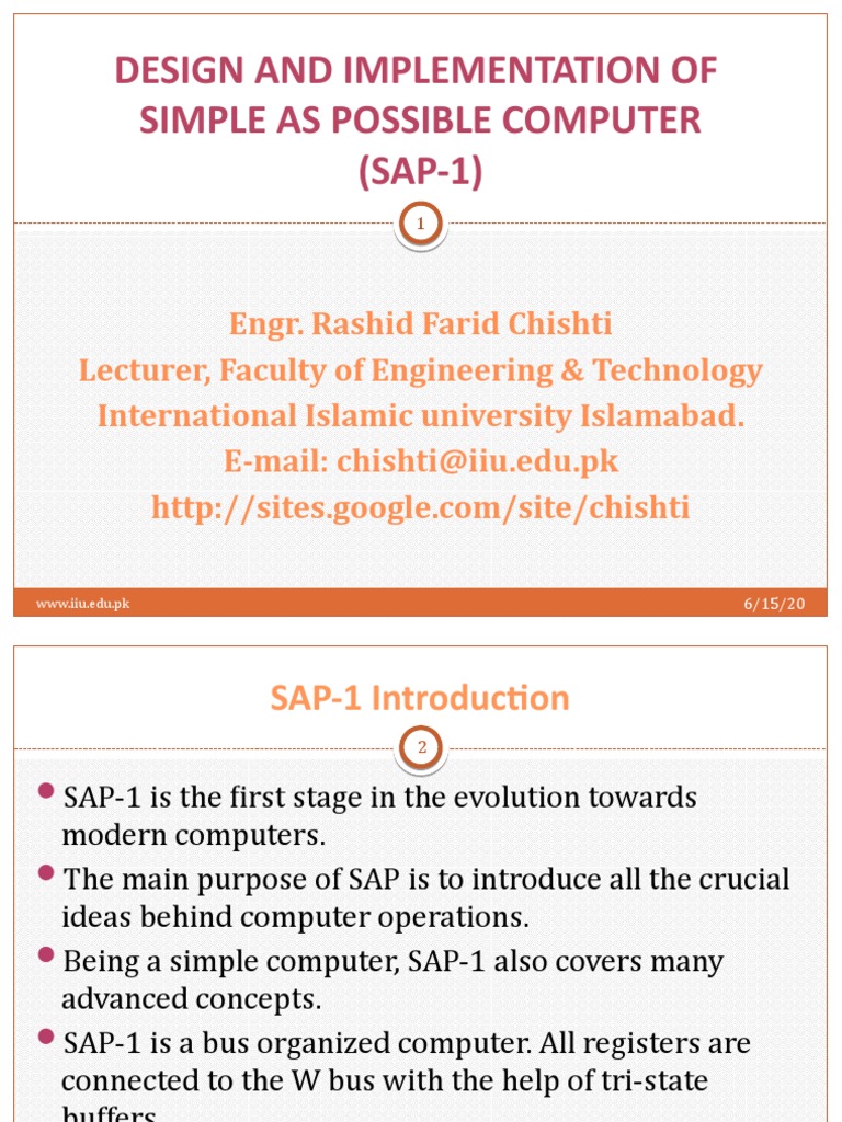 Design and Implementation of Simple As Possible Computer (SAP-1) | PDF | Random Access Memory ...