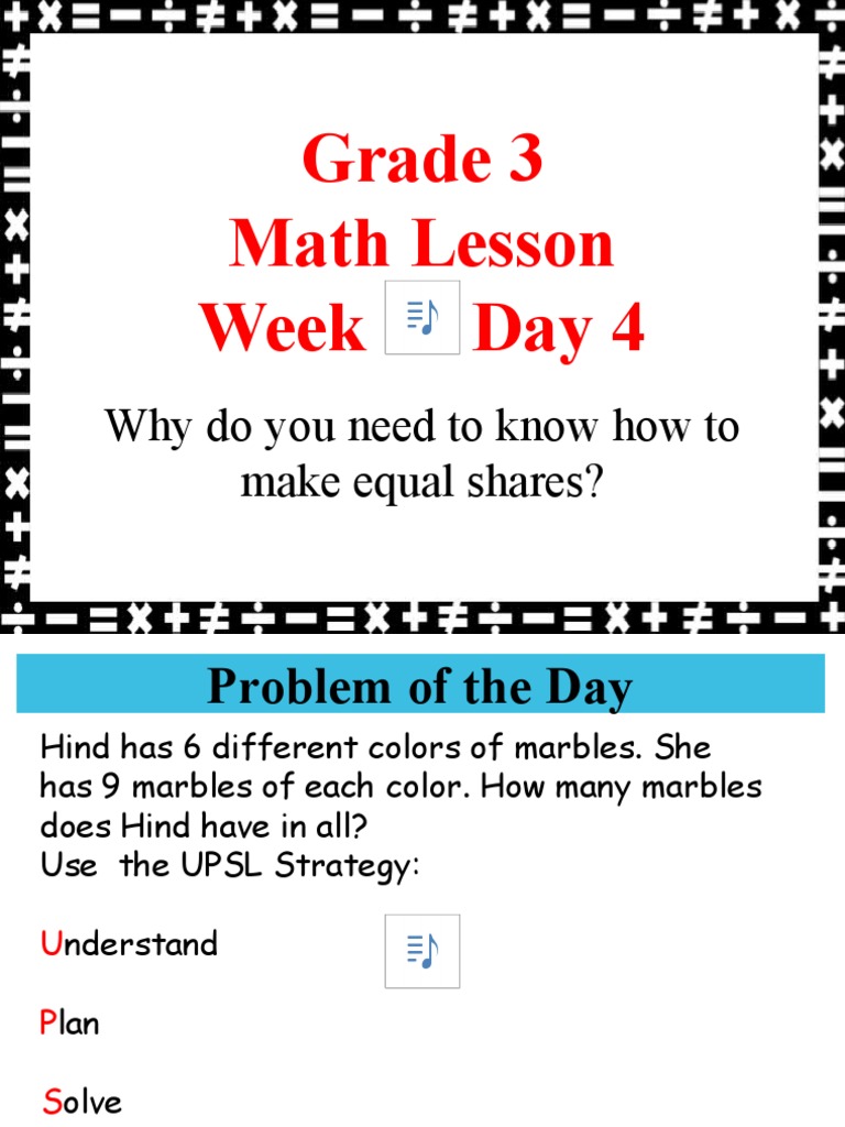 Grade 3 Math Lesson Week 13 Day 4: Why Do You Need To Know How To Make ...