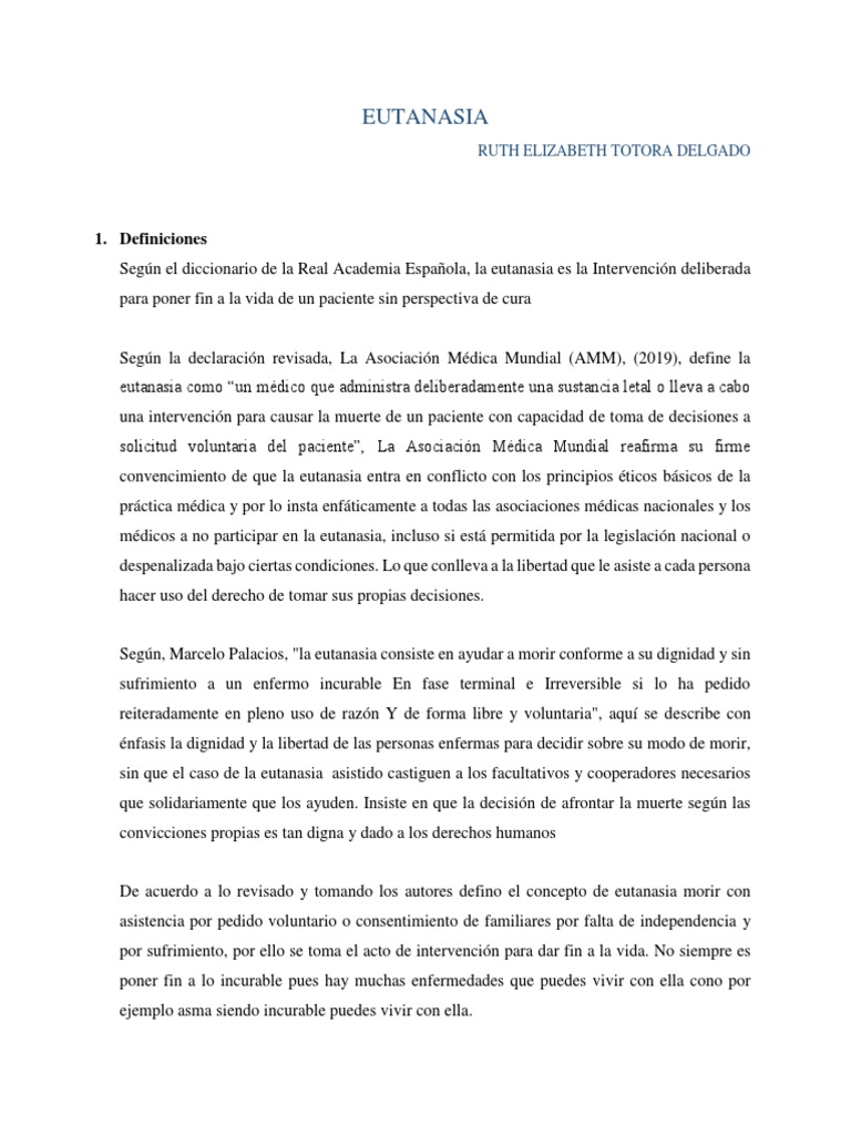 Eutanasia PDF | PDF | Etica Aplicada | Medicina