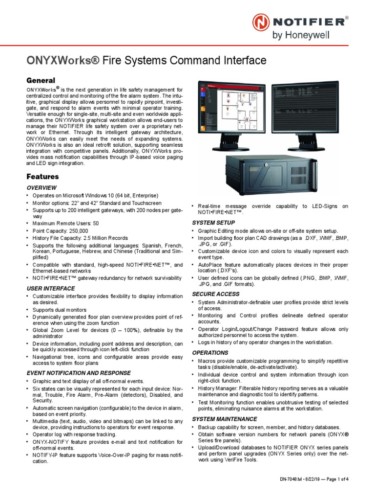 Fire Systems Command Interface: Onyxworks® | PDF | Personal Computers ...
