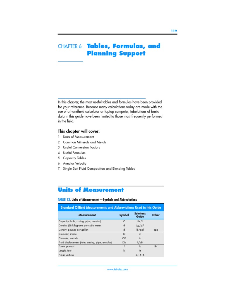 Essential Tables, Formulas, and Conversions for Drilling Operations ...