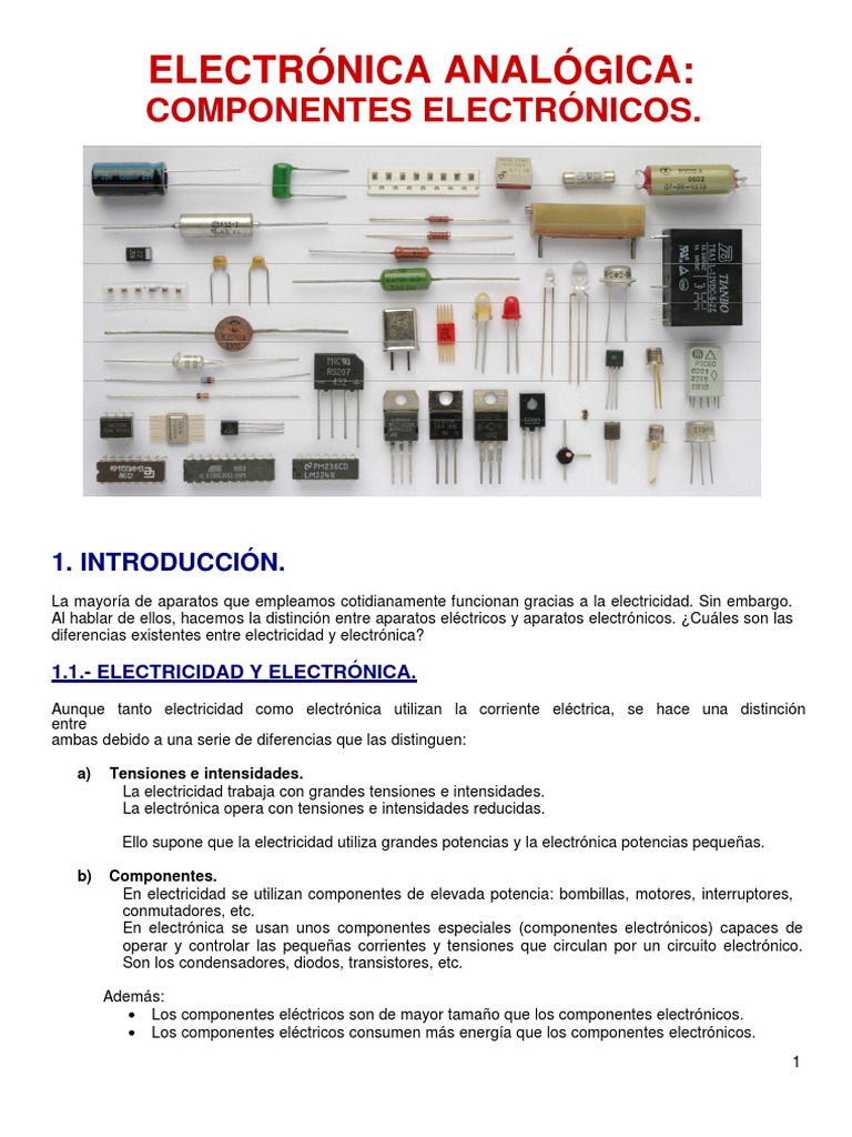 Guia Componentes Electricos | PDF | Electrónica | Condensador