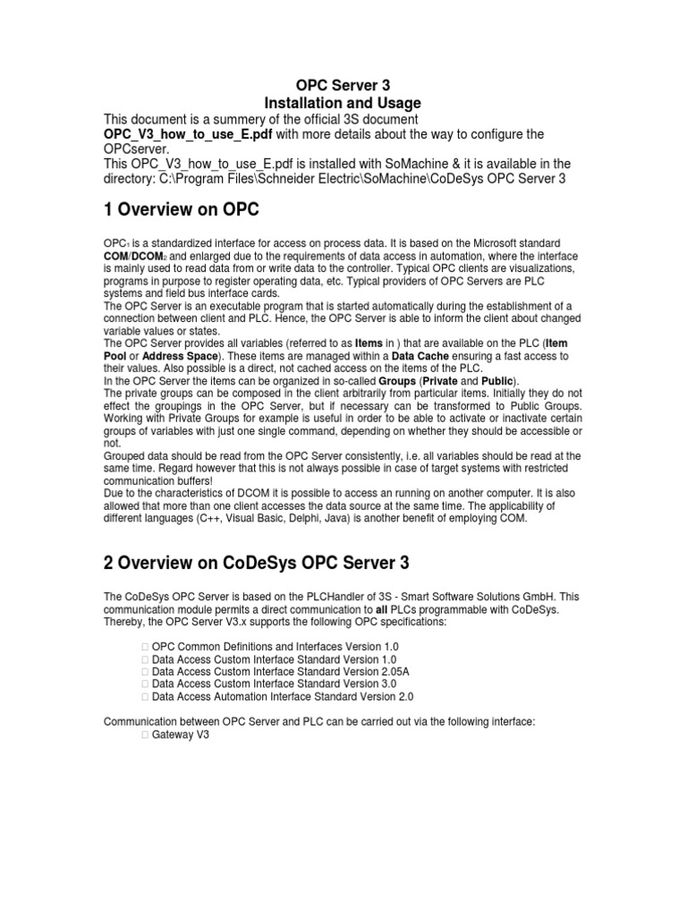 CoDeSys OPC Server 3 Installation Guide | PDF | Programmable Logic ...