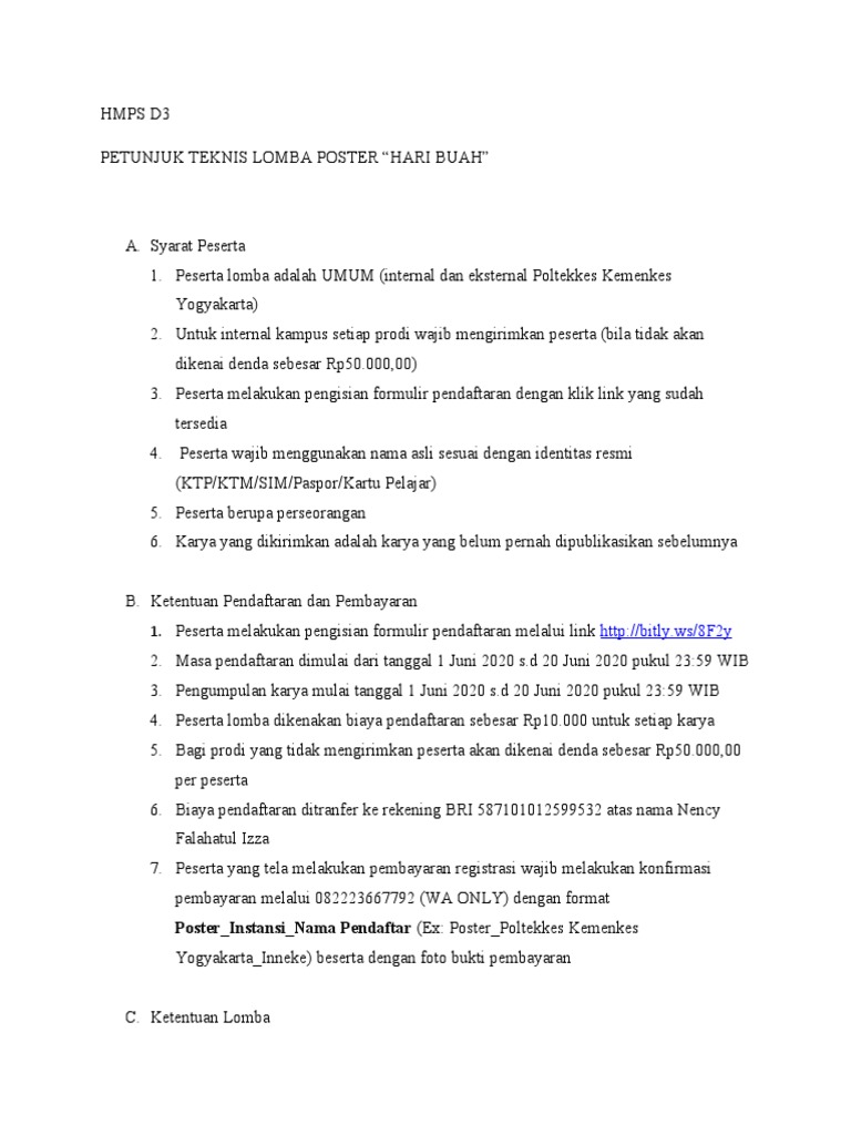 Juknis Lomba Poster Final | PDF