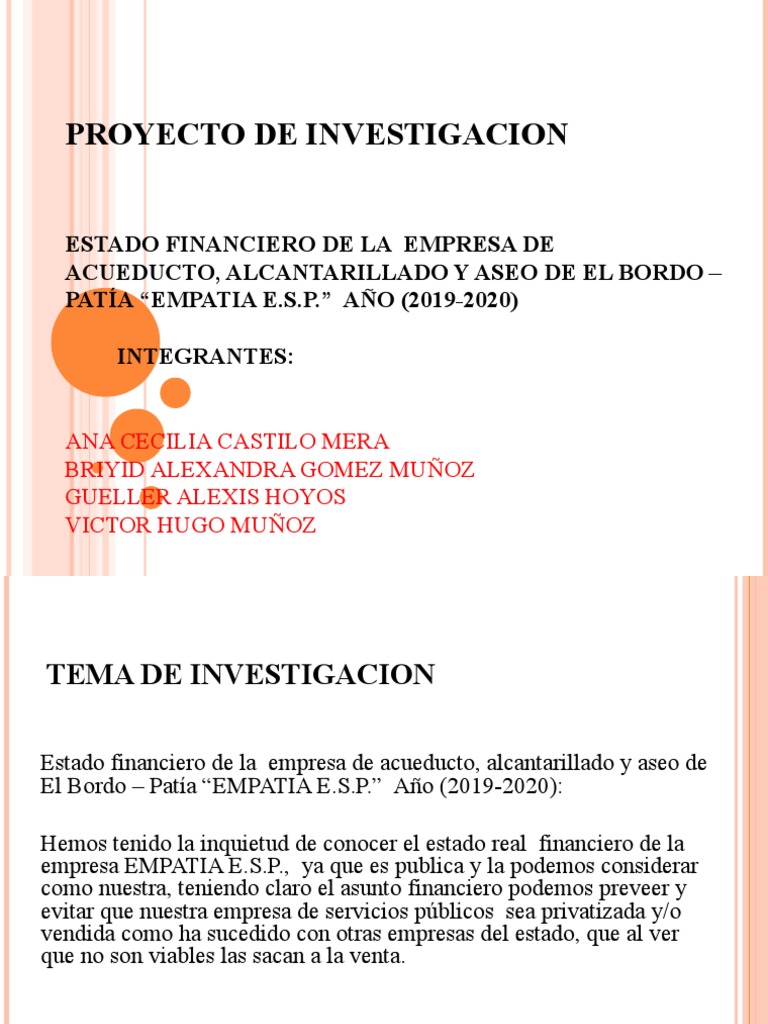 Proyecto de Investigacion | PDF