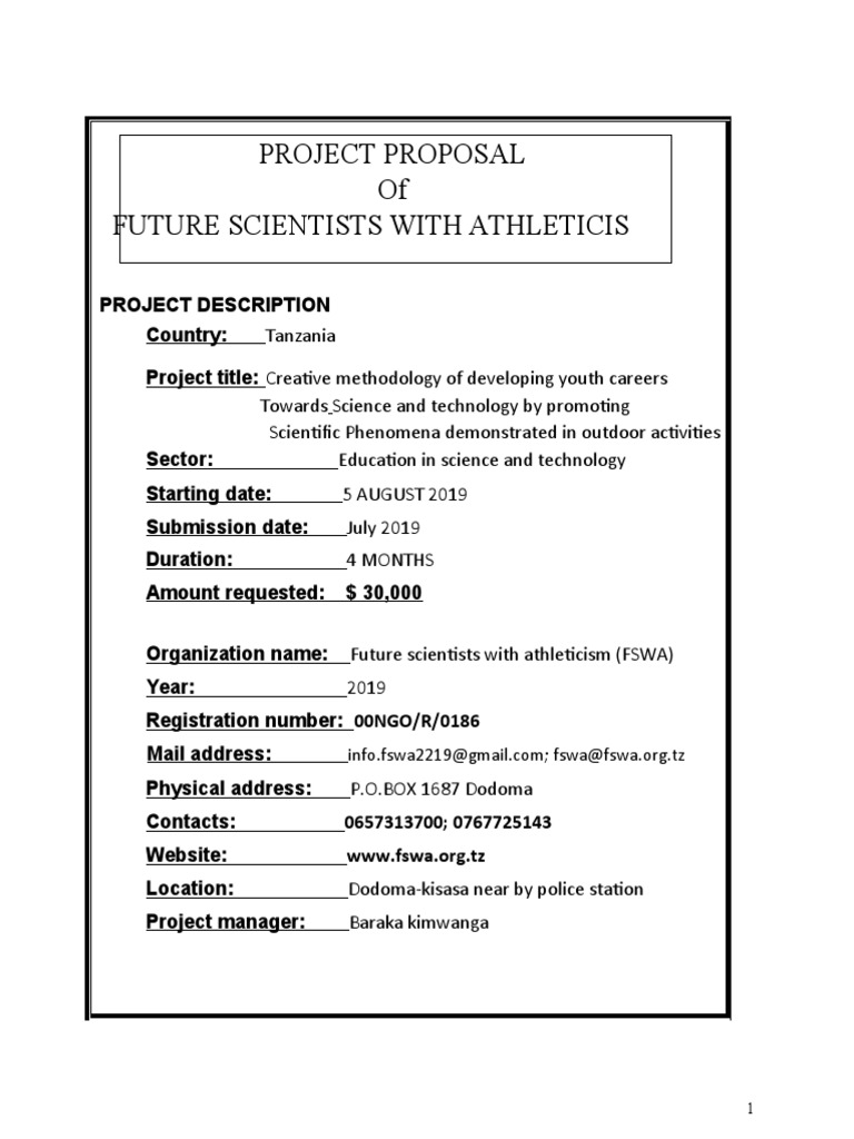 FSWA PROJECT PROPOSAL-grammer | PDF | Science, Technology, Engineering ...