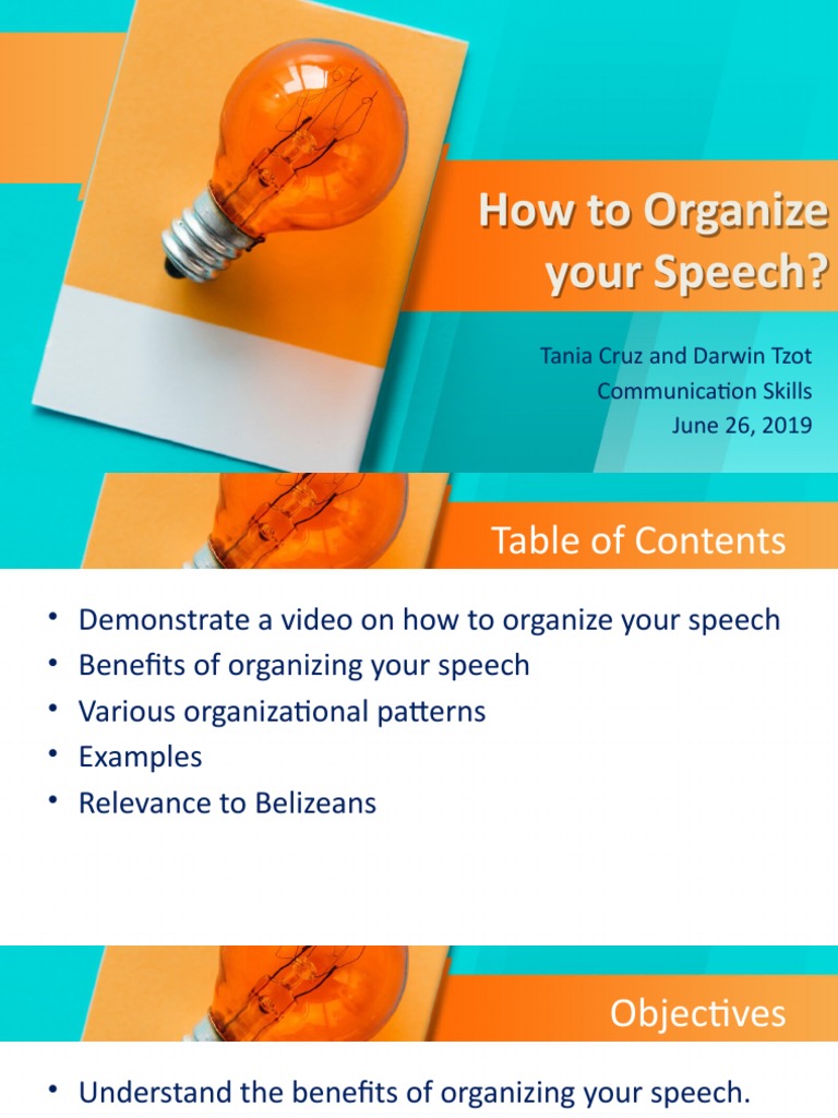 How To Organize Your Speech? | PDF