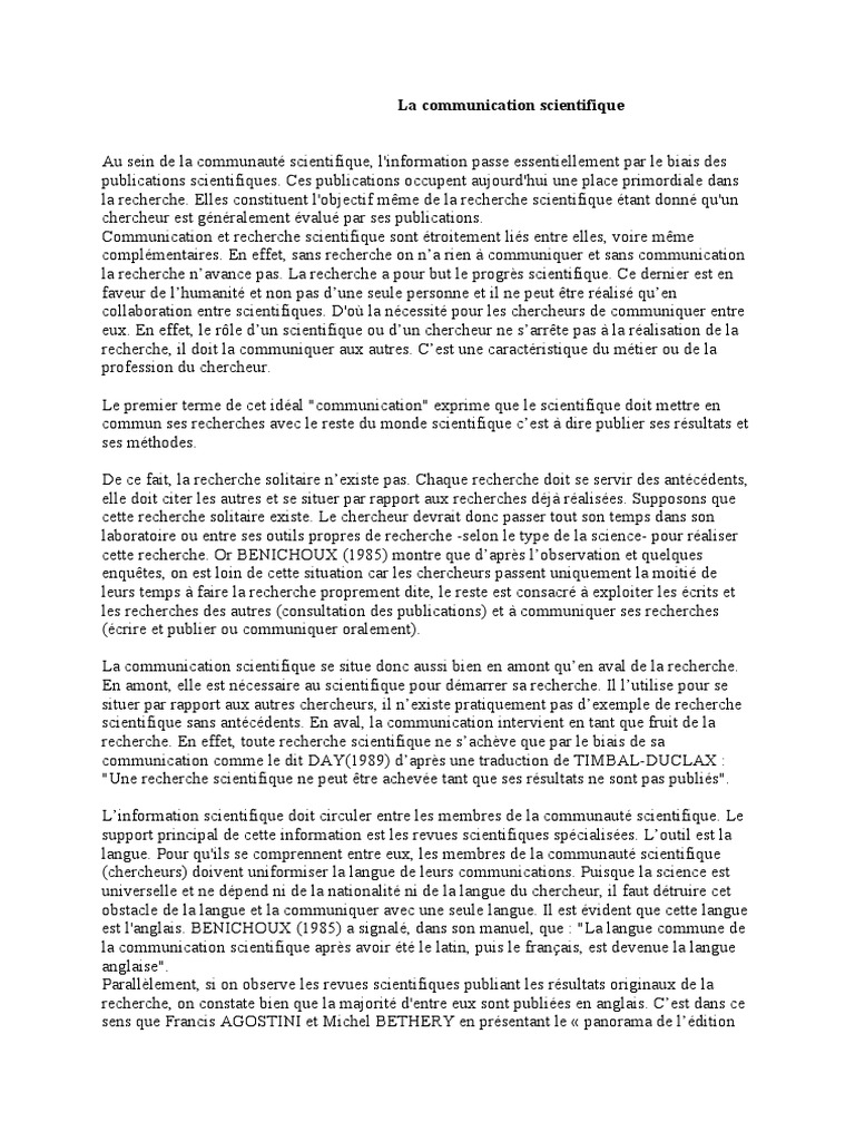 Communication scientifique et publications | PDF | Évaluation par les ...