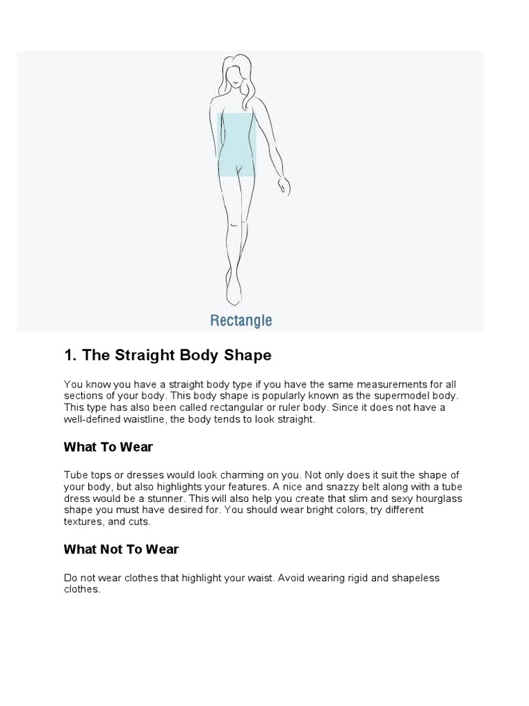 The Straight Body Shape: What To Wear | PDF | Dress | Skirt