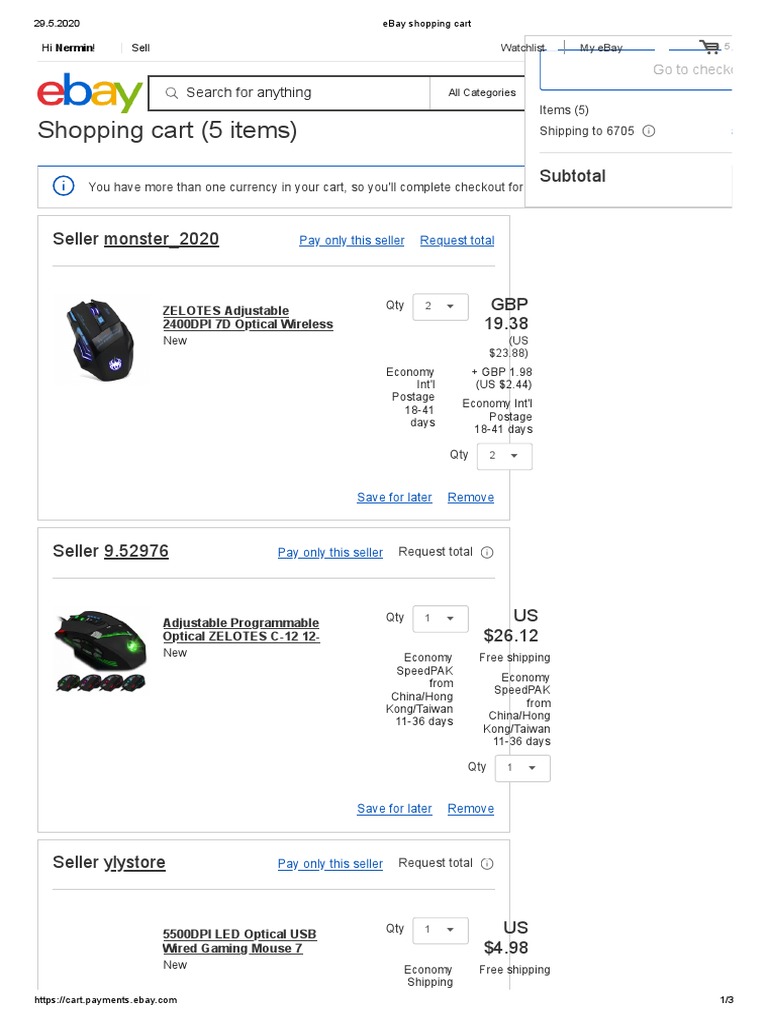 Ebay Shopping Cart | PDF | E Bay | Cyberspace