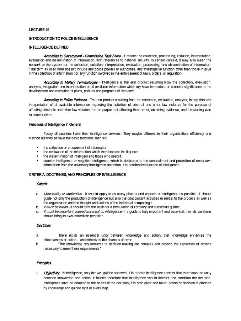 Police Intelligence | Download Free PDF | Counterintelligence | Interrogation