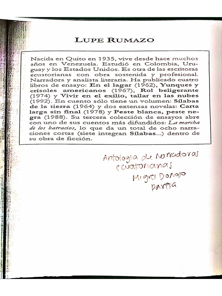 Cuentos de Lupe Rumazo | PDF