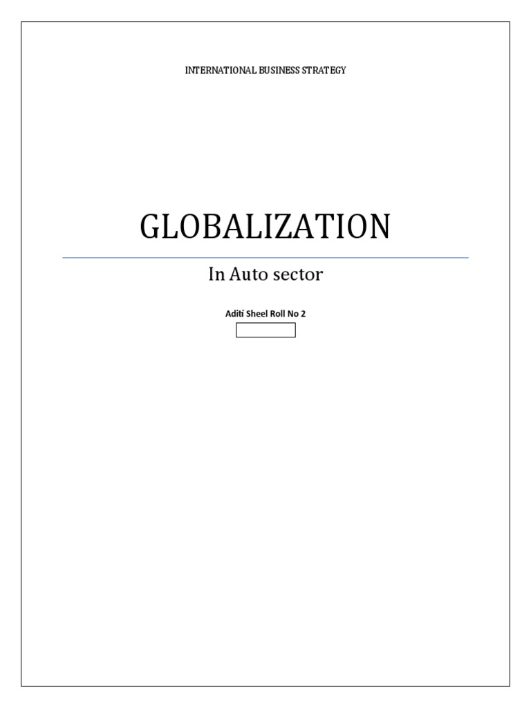 Globalization: in Auto Sector | PDF | Car | Globalization