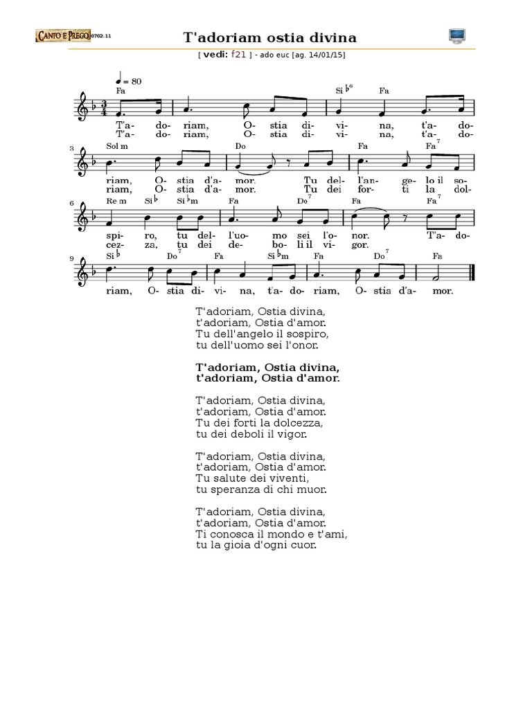 0702 111 T Adoriam Ostia Divina PDF | PDF