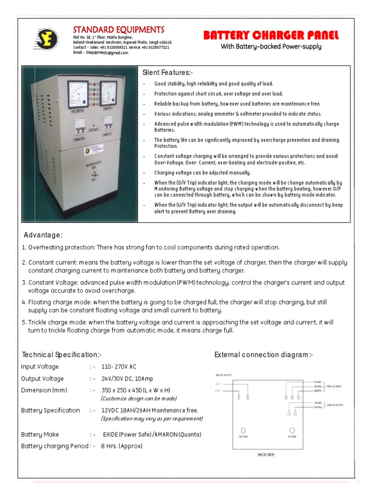 Battery Charger Panel | PDF | Battery Charger | Power (Physics)