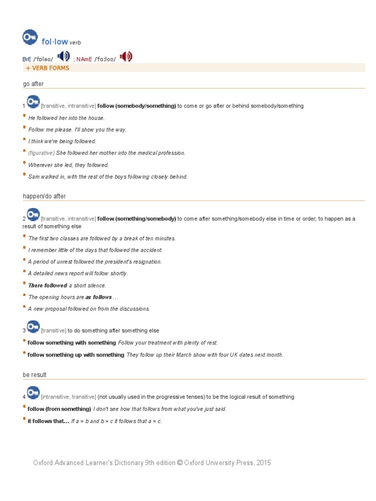 Follow Verb | PDF | Language Mechanics | Grammar