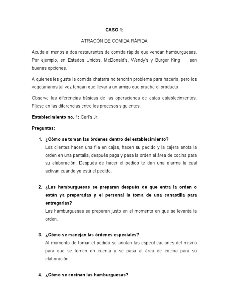 Proceso de Preparación de Hamburguesas Rápidas | PDF | Hamburguesas ...