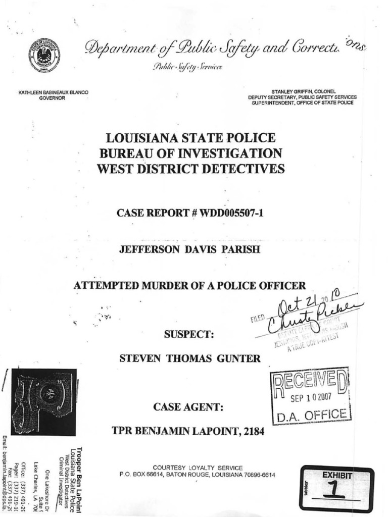 LSP Gunter Investigation 1 | PDF | Emergency Medical Technician ...