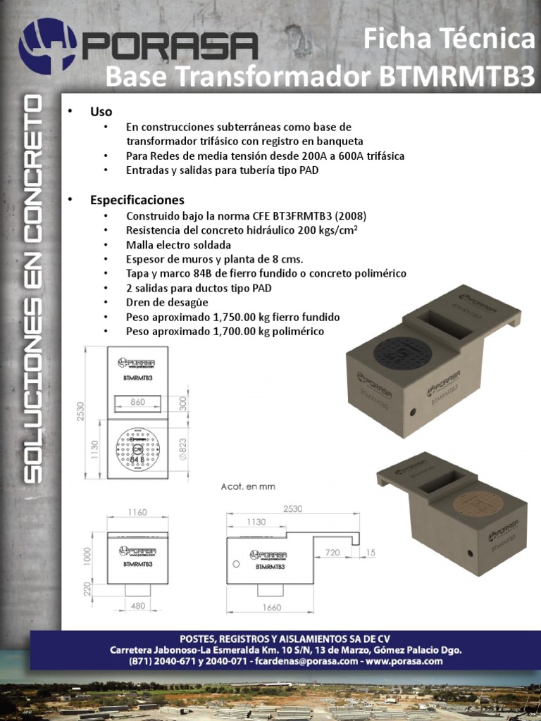 Base Transformador BTMRMTB3 | PDF | Tecnología