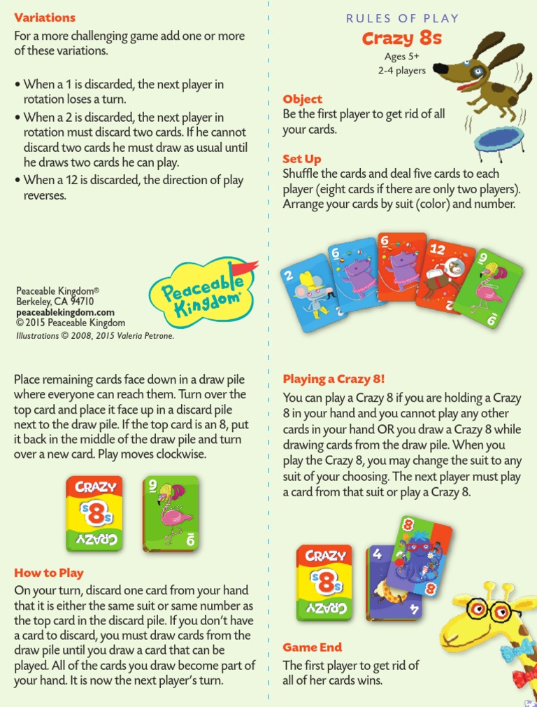 CG9 Crazy8 Rules PDF | Download Free PDF | Gaming Devices | Gambling Games