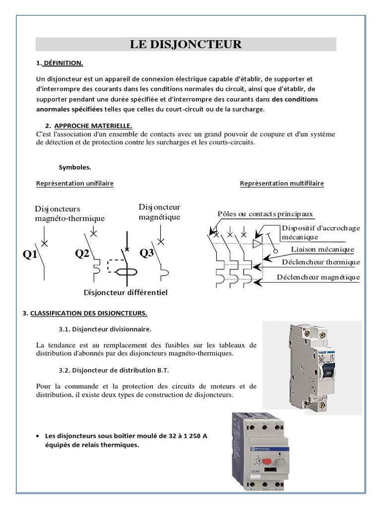 Types et choix de disjoncteurs électriques | PDF | Équipements ...