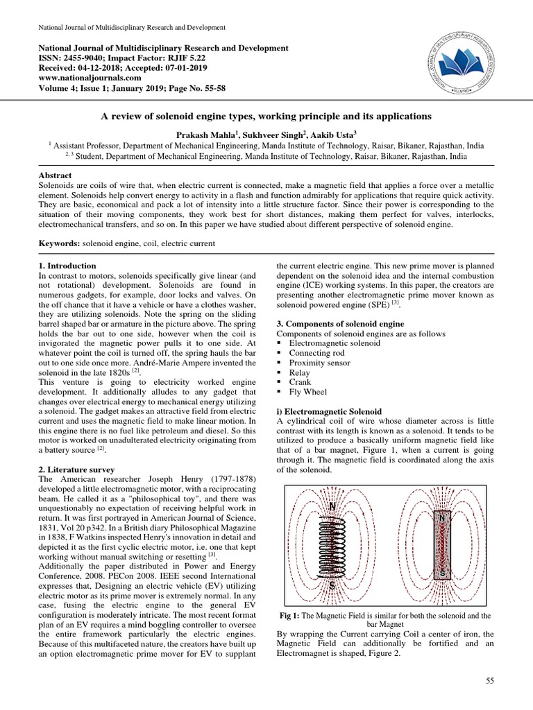 A Review of Solenoid Engine Types, Working Principle and Its ...