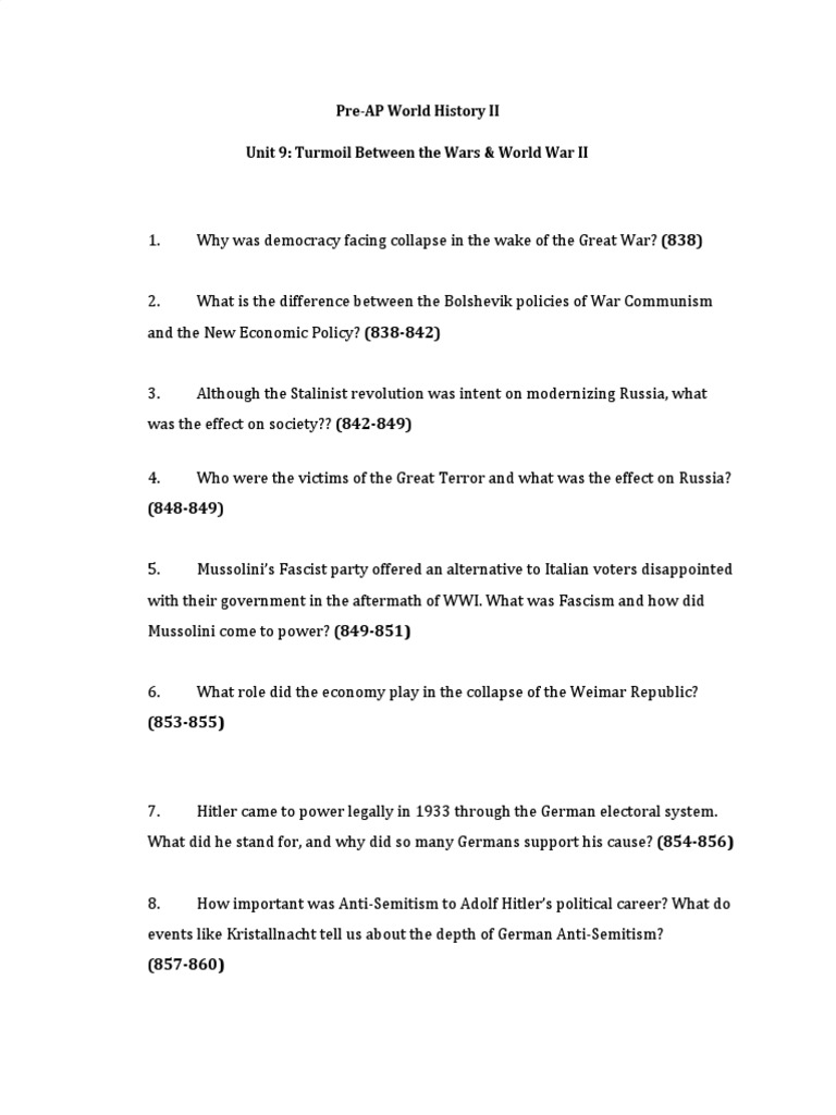 Turmoil Between the Wars & WWII Insights | PDF