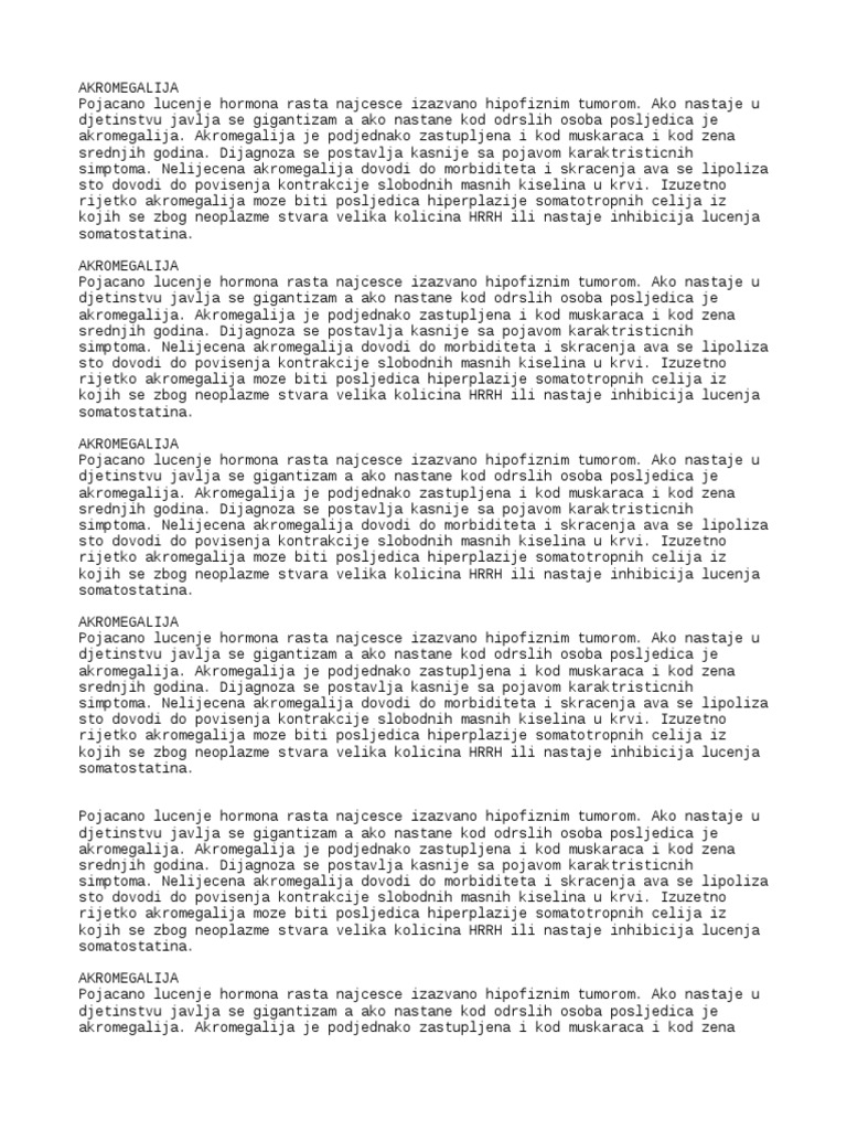Akromegalija | PDF