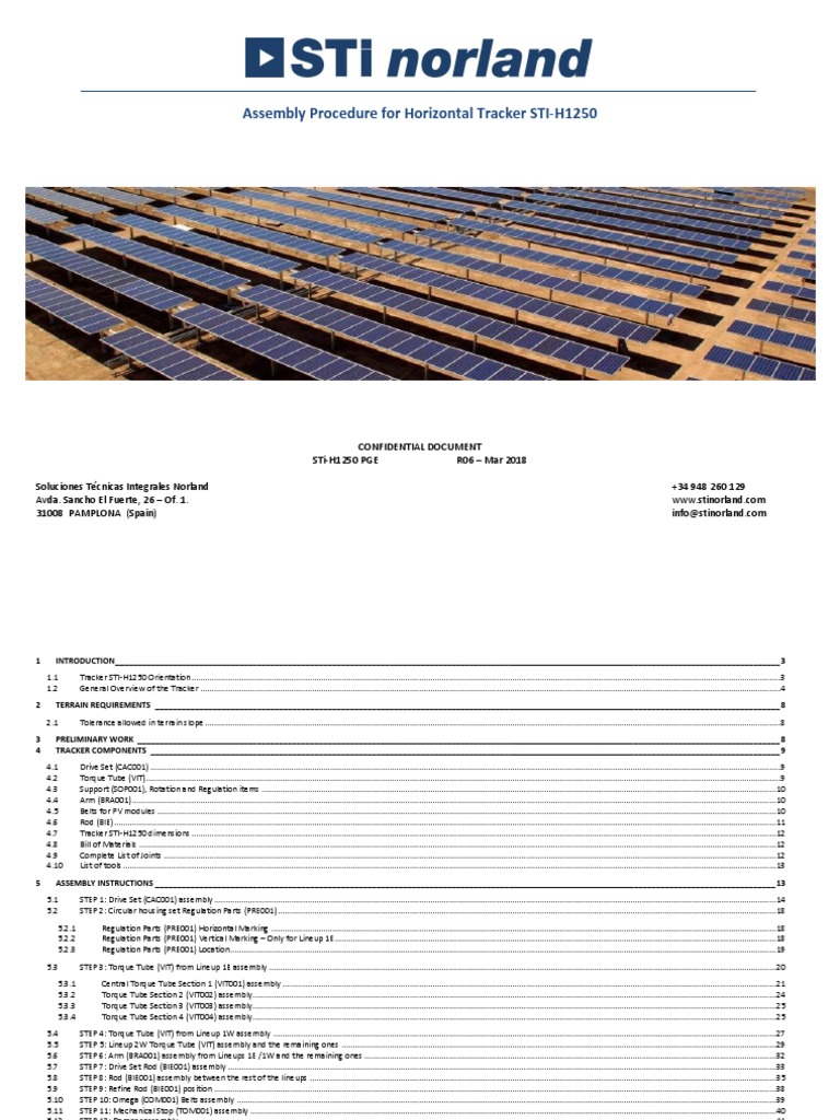 Assembly Guide for STI-H1250 Tracker | PDF | Deep Foundation ...