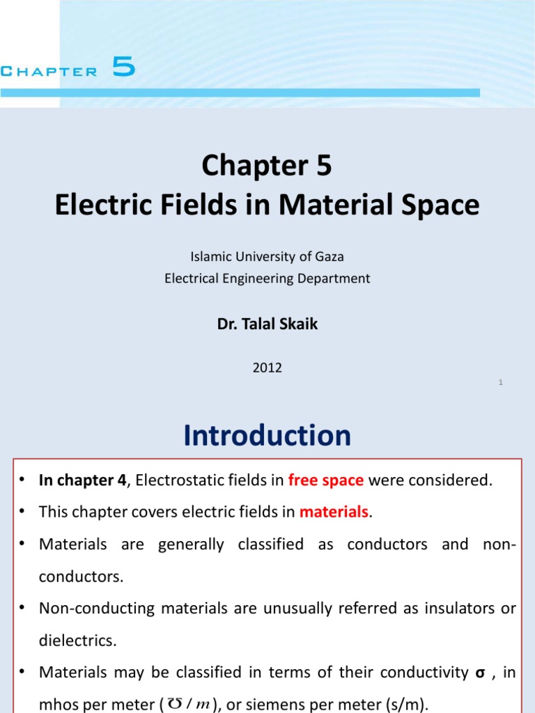 Electric Fields in Material Space: Dr. Talal Skaik | PDF | Dielectric ...