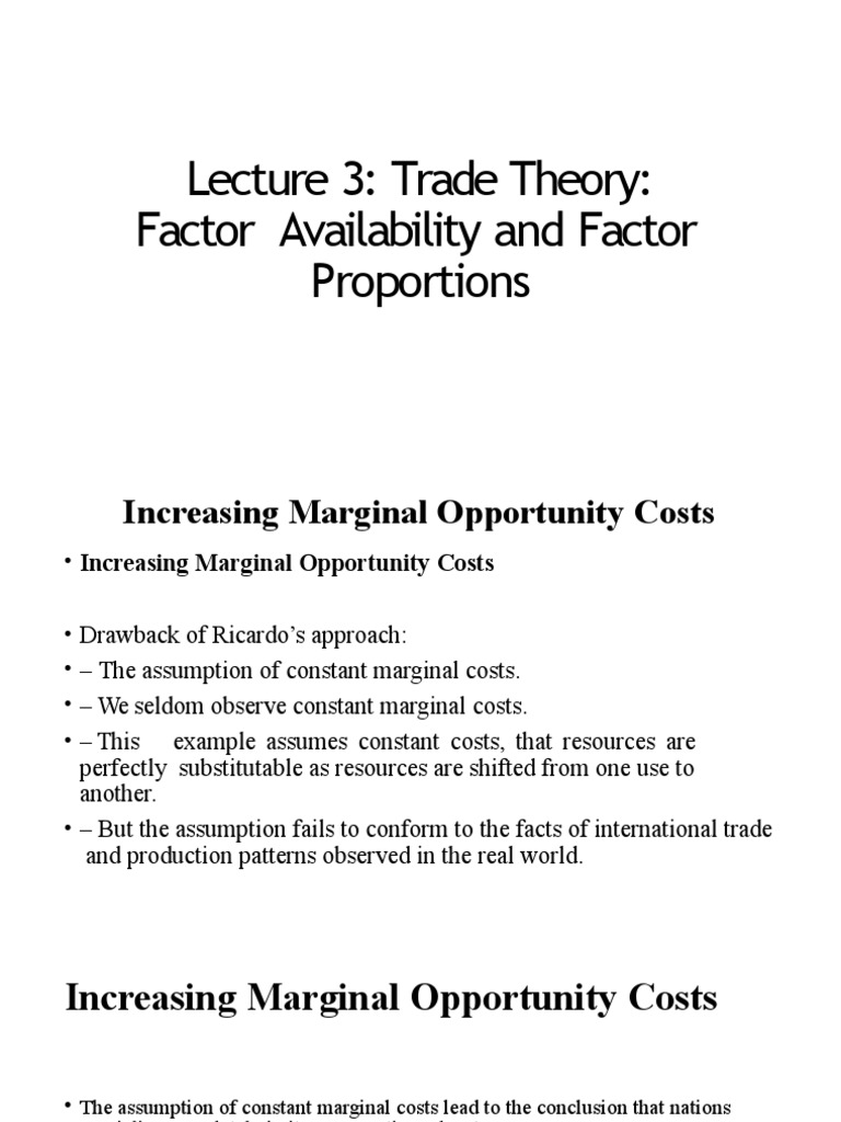 Lecture 3 Factor Proportion Theory | PDF | Labour Economics ...