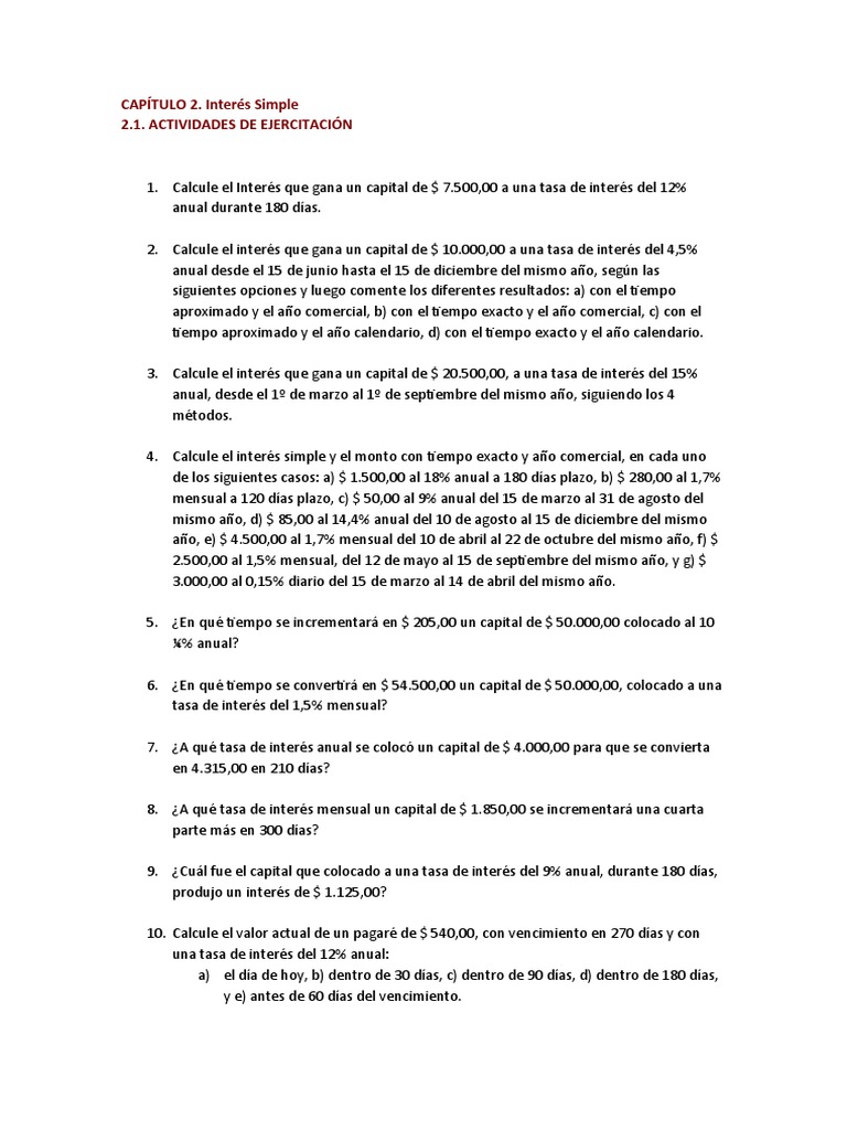 Deber Interes Simple | PDF | Business