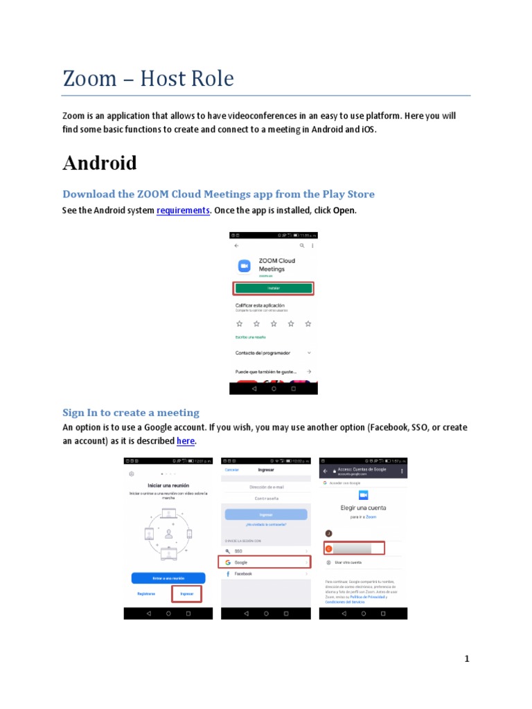 Zoom - Host Role: Android | PDF | Ios | Android (Operating System)