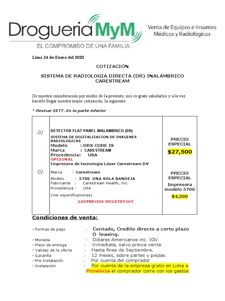 Detector Flat Panel Inalambrico DR DRX Core Is Carestream | PDF | Píxel ...
