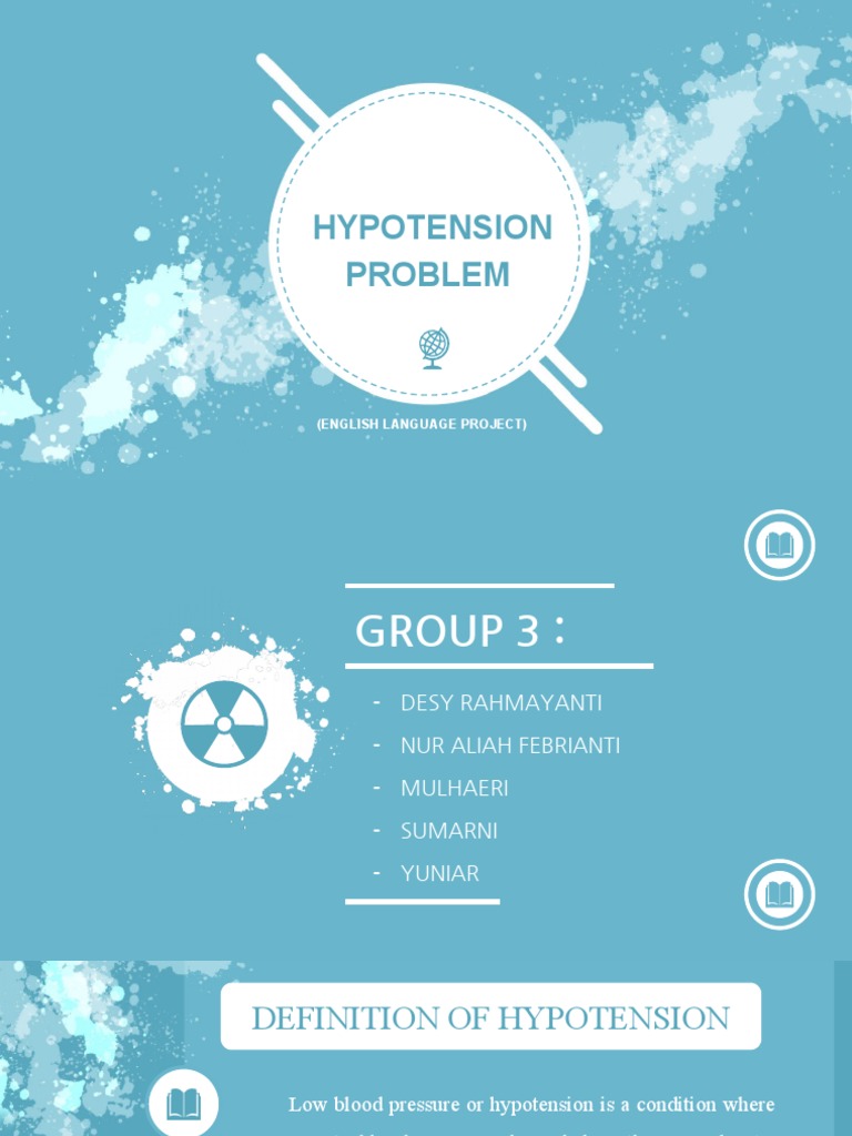 Hypotension Problem - Group 3 | PDF | Blood Pressure | Medical Specialties