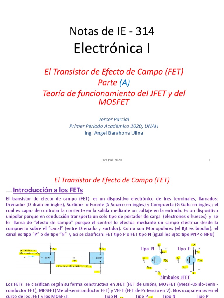 Teoría del Transistor FET y Shockley | PDF | Transistor de efecto de ...