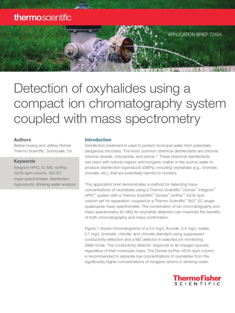 AB 72454 IC MS Oxyhalides Drinking Water AB72454 EN | PDF | Mass ...