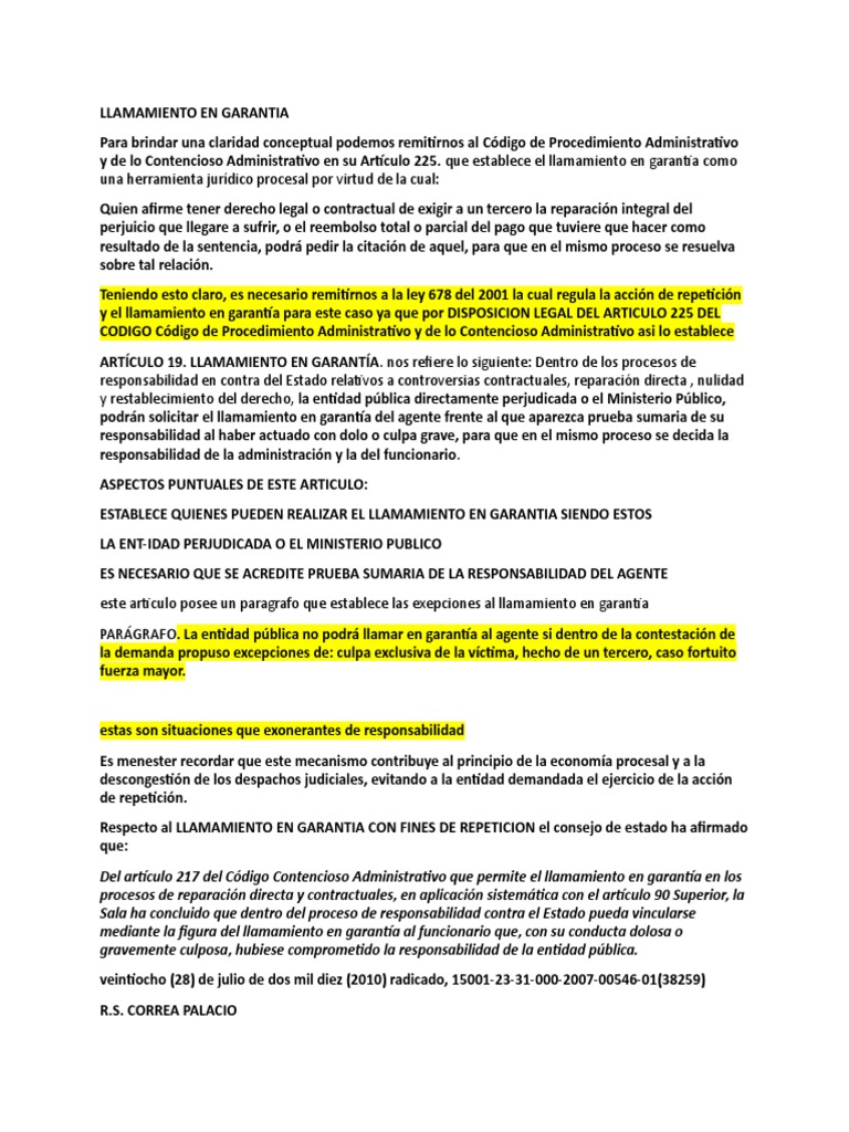 Llamamiento en Garantía Modo Exposicion | PDF | Sentencia (ley) | Gobierno