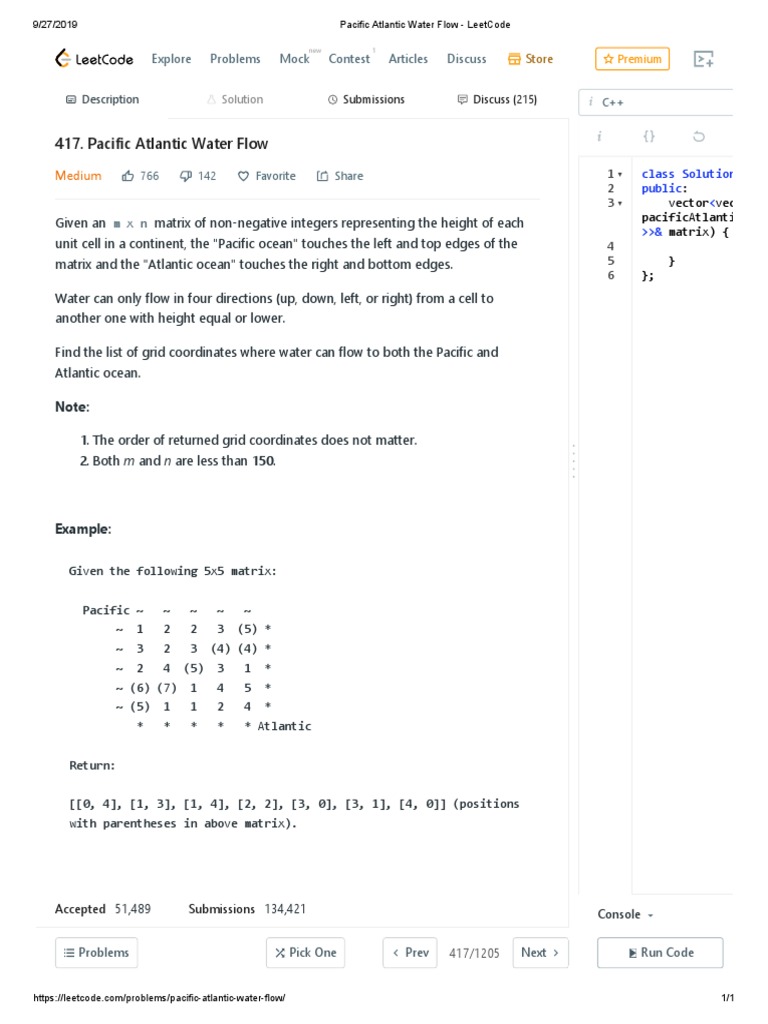 Pacific Atlantic Water Flow - LeetCode | PDF | Pacific Ocean ...