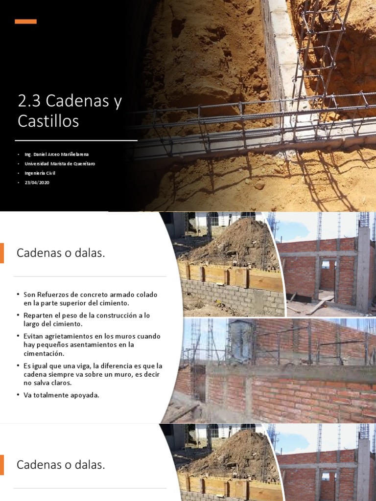 2.3 Cadenas de Concreto | PDF | Fundación (Ingeniería) | Construyendo ...