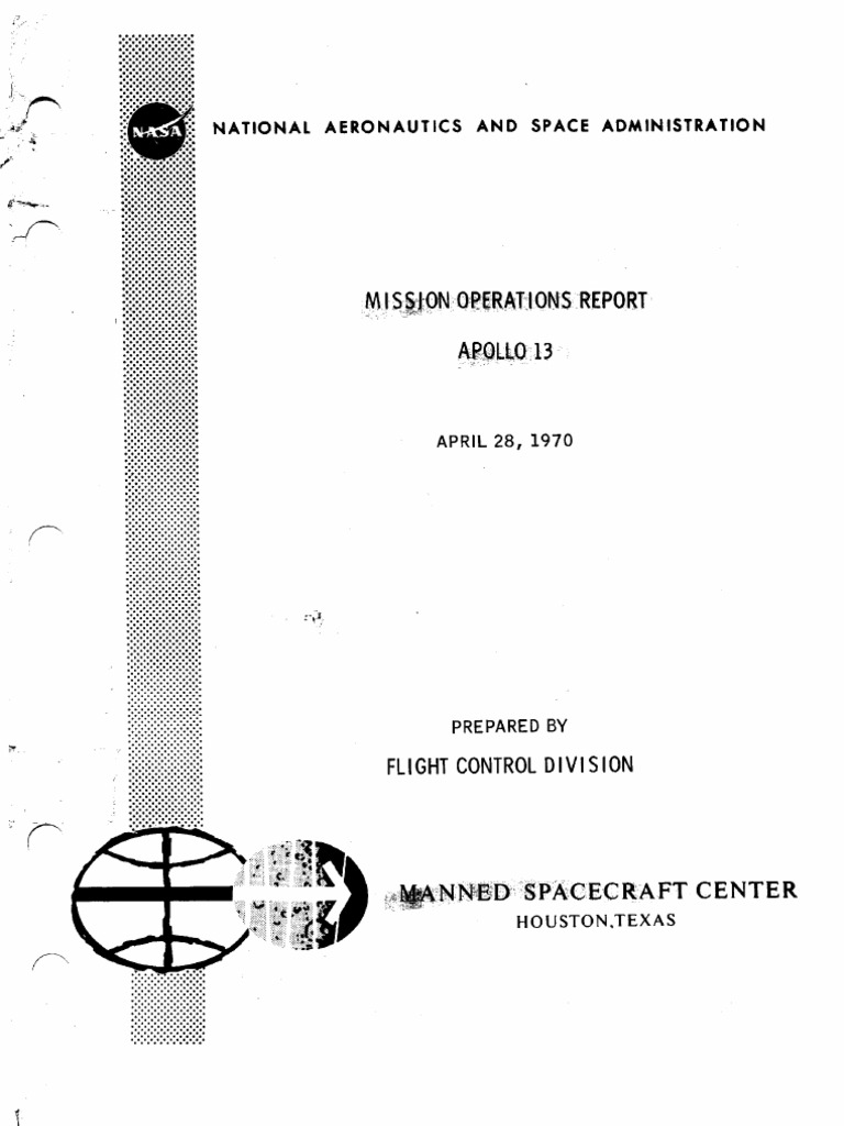 Apollo 13 Mission Report | PDF | Apollo (Spacecraft) | Apollo Command ...