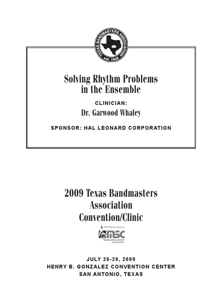 G. Whaley - Solving Rhythm Problems in The Ensemble | PDF | Classical ...