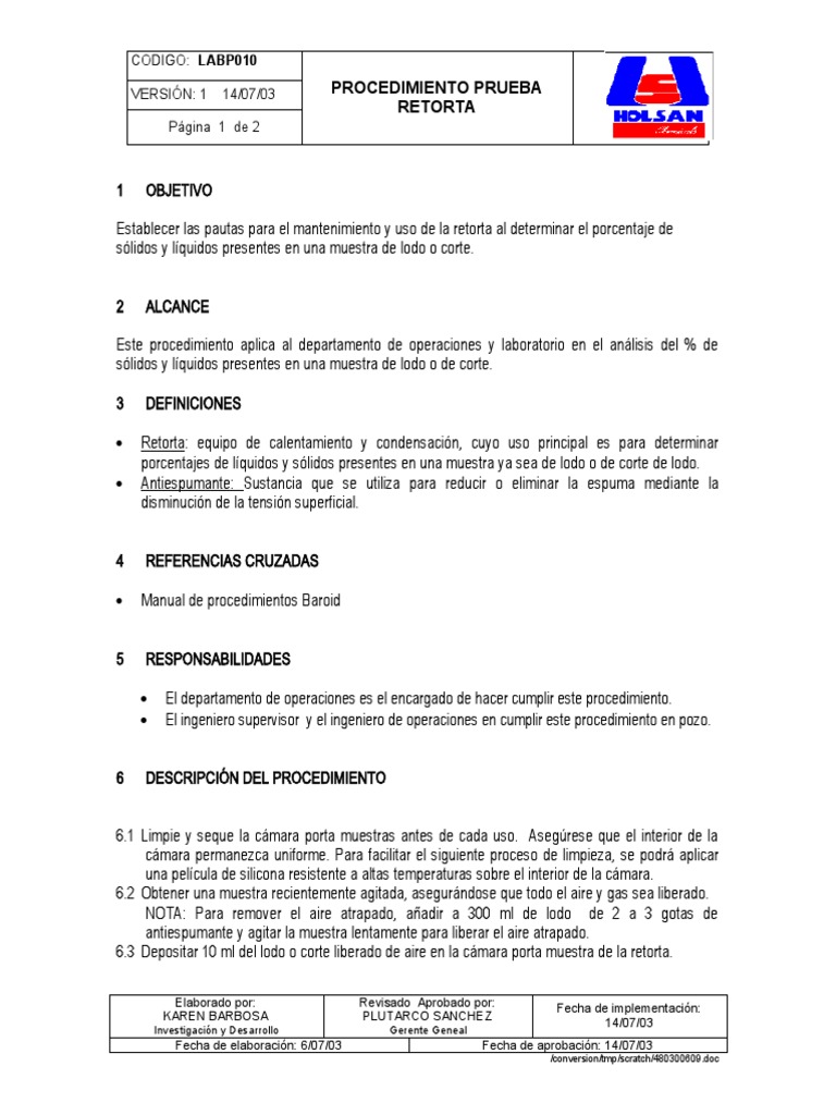 Uso y Mantenimiento de Retorta de Laboratorio | PDF | Química | Naturaleza