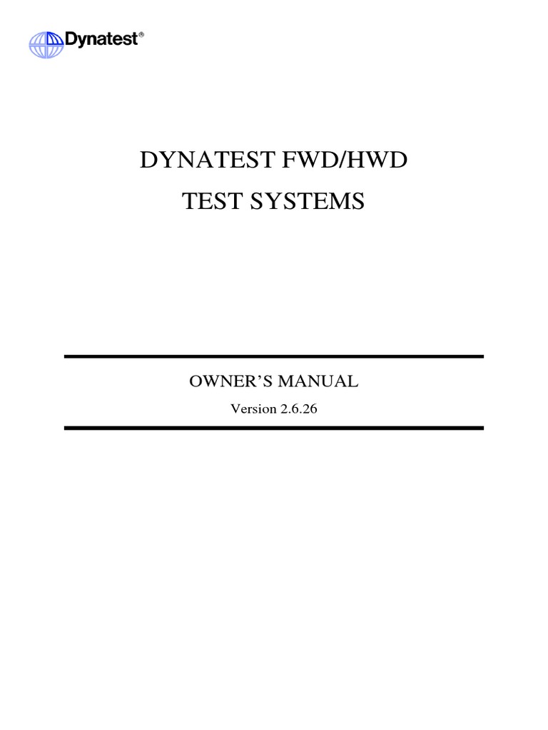 Dynatest FWD/HWD Test Systems: Owner'S Manual | PDF | Trailer (Vehicle ...