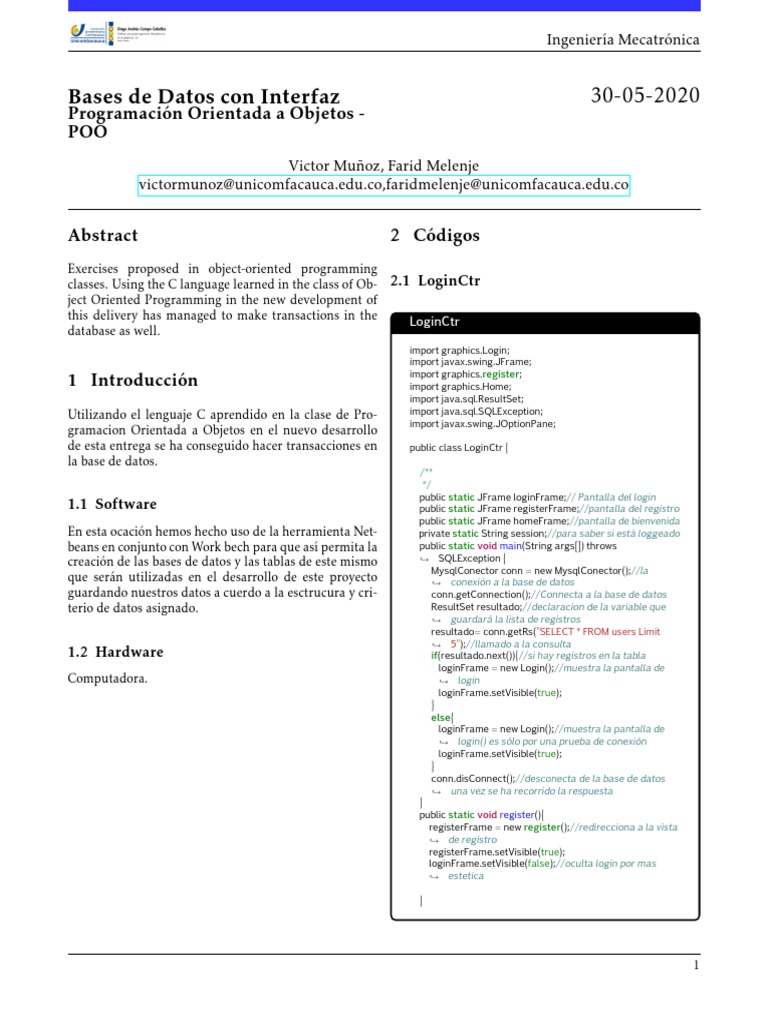 Parcial Programaci N Latex | PDF | Java (lenguaje de programación) | Recuperación de información